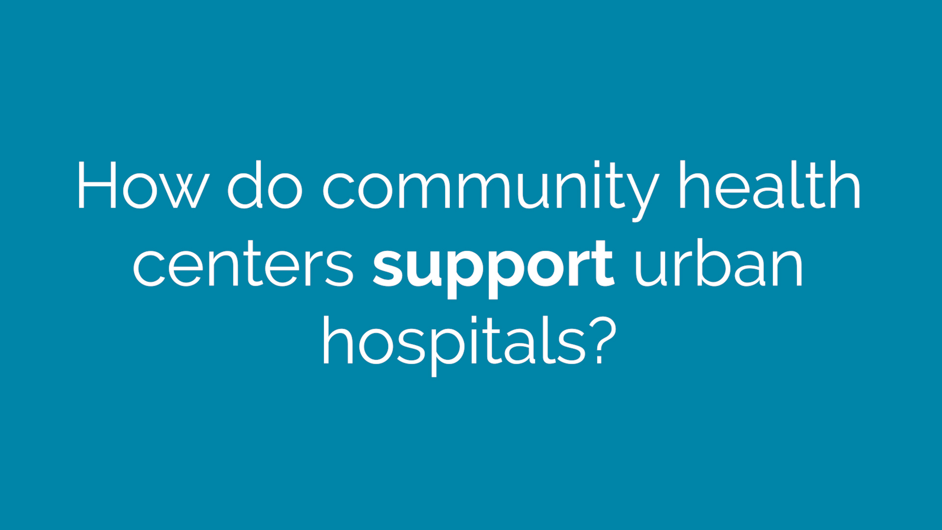ATA Episode 10: How Do Community Health Centers Support Urban Hospitals ...